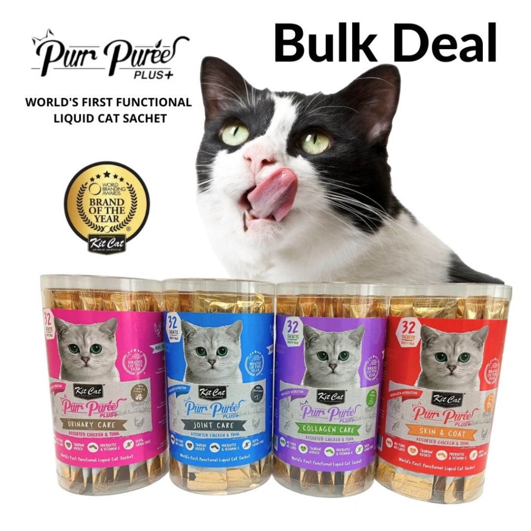 Kit Cat Purr Puree Plus+ Bulk Deal (15g x 32 sachets) – Pawsome Pals